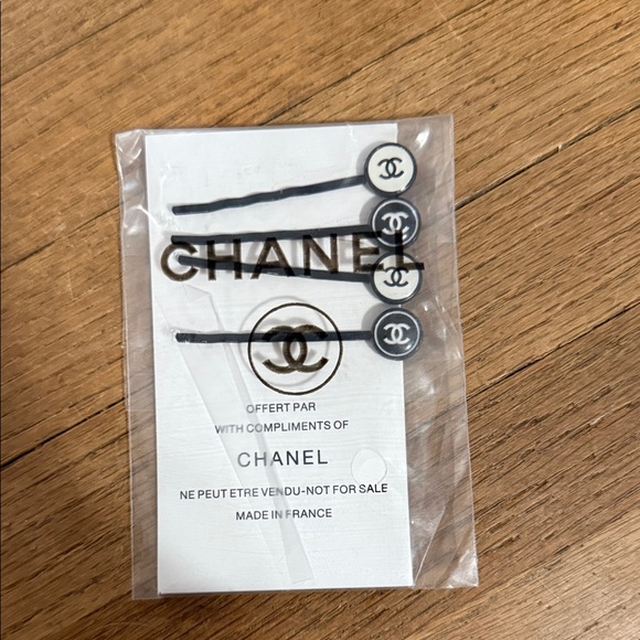 CHANEL | Hair | Chanel Black And White Logo Hair Pins | Poshmark